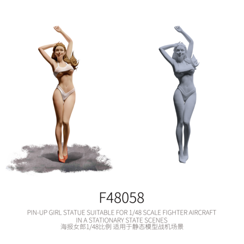 Galaxy-Model F48058 Pin-Up Girl Statue Suitable For 1/48 Scale Fighter Aircraft In A Stationary State Scenes No. 2