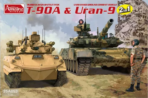 Amusing Hobby 35A053 T-90A And Uran-9 2in1 Russian MBT And Unmanned Ground Combat Vehicle