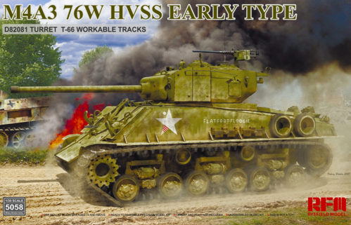 Rye Field Model RM-5058 M4A3 76W HVSS Early type D82081 turret T - 66 track