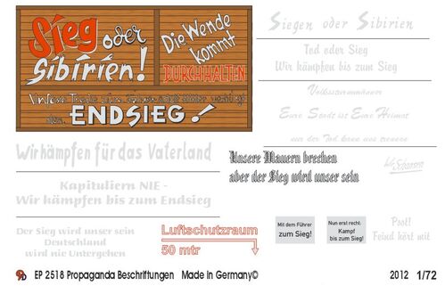 Peddinghaus-Decals 2518 German Wall Slogans In The Final War