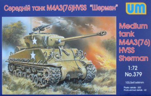 Unimodels 379 Sherman Medium Tank M4A3(76) HVSS