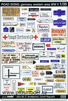 Plus Model 059 Road signs: Germany - western area WW II