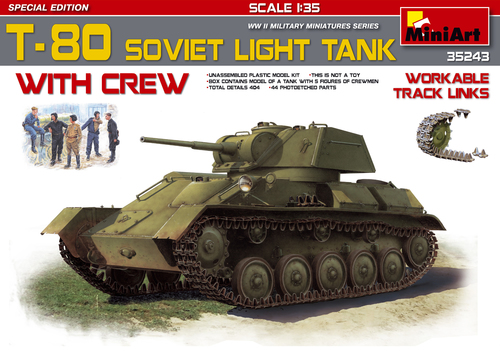 MiniArt 35243 T-80 Soviet Light Tank w/Crew