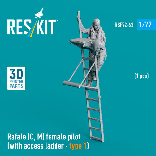 RES/KIT F72-0063 Rafale (C, M) Female Pilot (With Access Ladder - Type 1) (1pc) (3D Printed)
