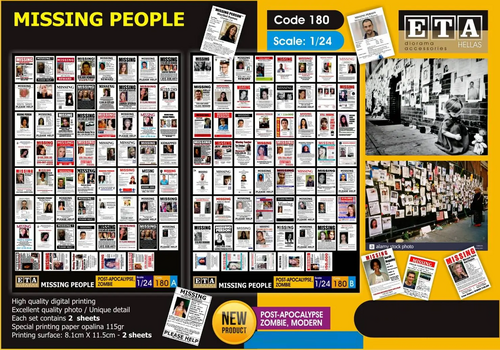 ETA DIORAMA ACCESSORIES 180 Zombie - Missing People