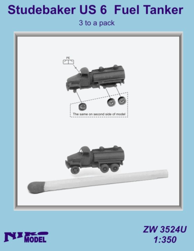 NIKO MODEL ZW3524U Studebaker US 6 Fuel Tanker 3 to a pack
