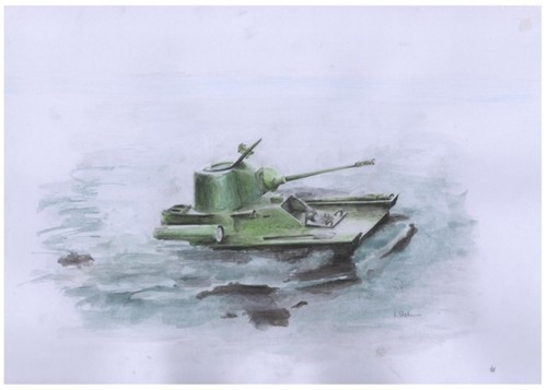Choroszy Modelbud V13 PZInz-130 with 20mm machine-gun Polish amphibious tank