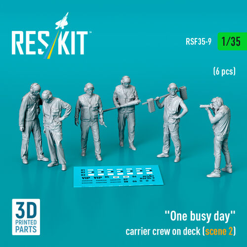 DISCONTINUED RES/KIT F35-0009 'One Busy Day' Carrier Crew On Deck (Scene 2) (6pcs) (3D Printed)