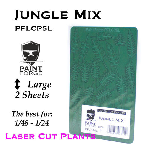 Paint Forge PFLCP5L Laser Cut Plants - Jungle Mix, Size L (2 Sheets)