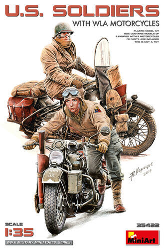 MiniArt 35422 U.S. Soldiers With WLA Motorcycles