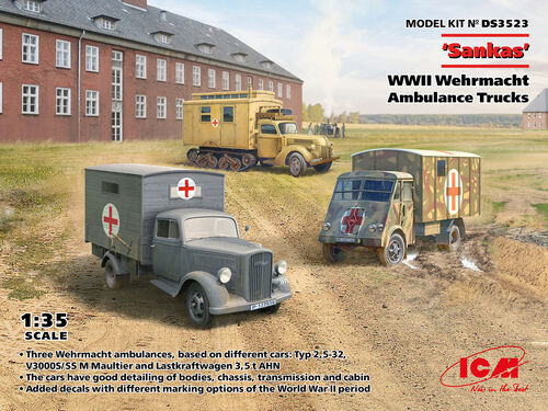 ICM DS3523 'Sankas' WWII Wehrmacht Ambulance Trucks