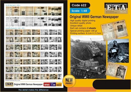 ETA DIORAMA ACCESSORIES 622 German WWII Newspapers