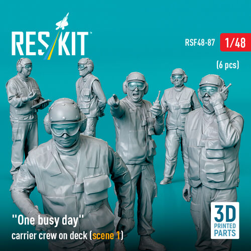 RES/KIT F48-0087 'One Busy Day' Carrier Crew On Deck (Scene 1) (6pcs) (3D Printed)