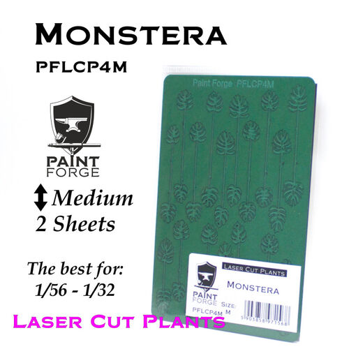Paint Forge PFLCP4M Laser Cut Plants - Monstera, Size M (2 Sheets)