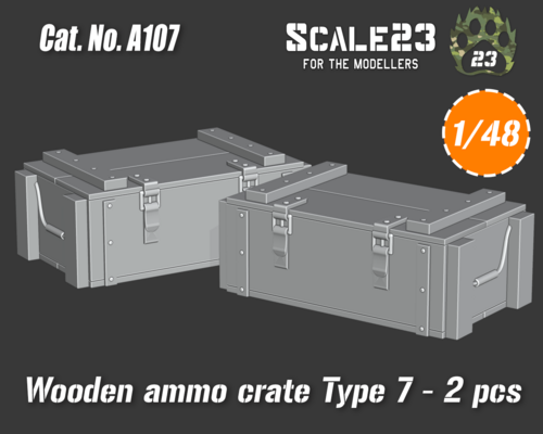 Scale23 48-A107 Wooden ammo crate Type 7 - 2 pcs