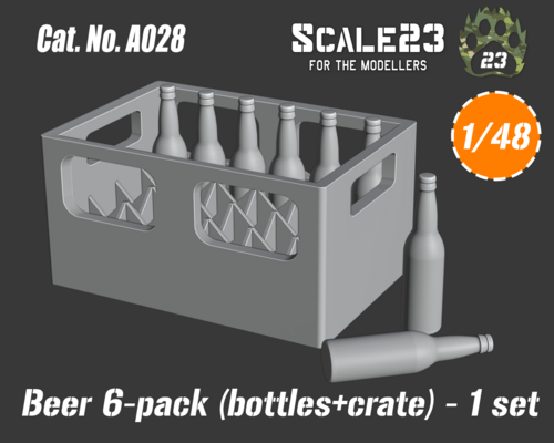 Scale23 48-A028 Beer 6-pack (6 bottles + crate) - 1 set