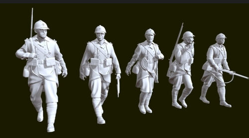 Peddinghaus-Decals 72F025 French WWI soldiers marching (5 figures)