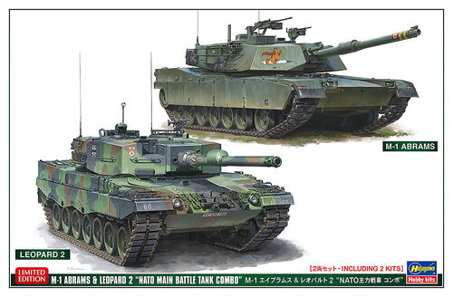 Hasegawa 30069 M1 Abrams And Leopard 2 'NATO Main Battle Tank Combo' (2 Kits In The Box)