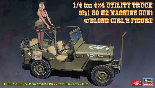 Hasegawa SP483 52283 1/4 ton 4x4 Utility Truck (Cal. 50 M2 Machine Gun) w/Blond Girl's Figure