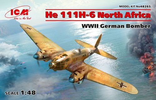 ICM 48265 He 111H-6 North Africa, WWII German Bomber