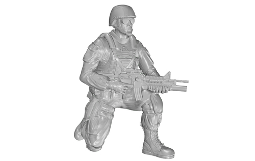 CMK F48331 Kneeling Soldier (on right knee), US Army Infantry Squad 2nd Division