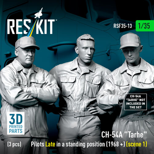RES/KIT F35-0013 CH-54A 'Tarhe' Pilots Late In A Standing Position (1968+) (Scene 1) (3pcs) (3D Printed)