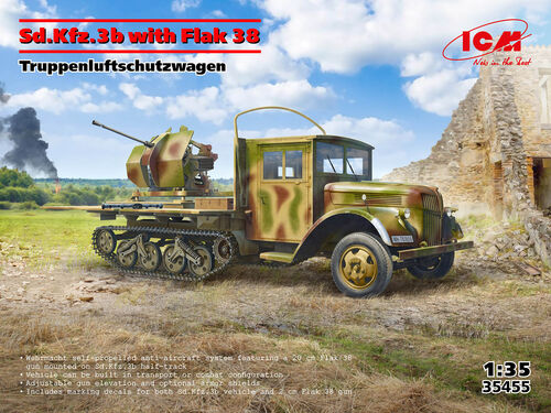ICM 35455 Sd.Kfz.3b with Flak 38 Truppenluftschutzwagen