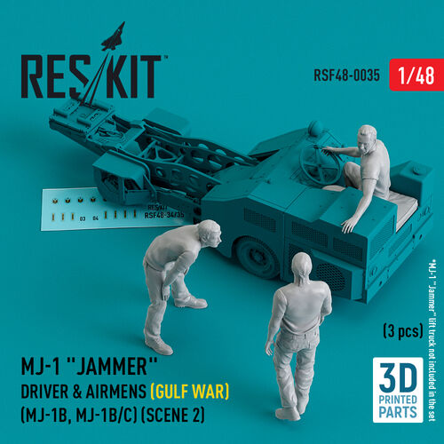RES/KIT F48-0035 MJ-1 'Jammer' Driver And Airmens (Gulf War) (MJ-1B, MJ-1B/C) (Scene 2) (3pcs) (3D Printed)