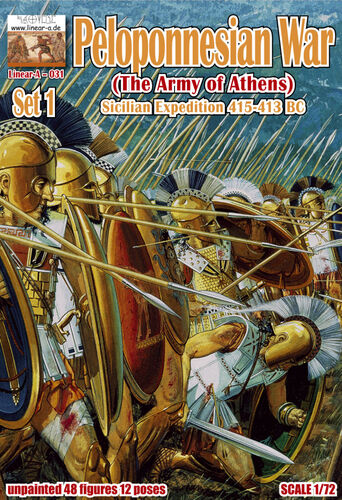 Linear-A 031 Pelopennesian War Set 1 - The Army of Athens - 415-413 BC Sicilian Expedition (48 figures in 12 poses)