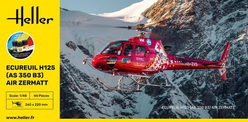 Heller 56490 Ecureuil H125 (AS 350 B3) Air Zermatt - Starter Kit