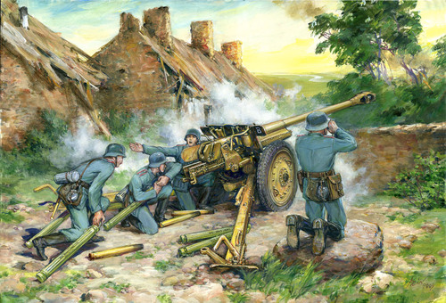 ICM 35801 7,62 cm Pak 36 (r) with German Crew (4 figures)