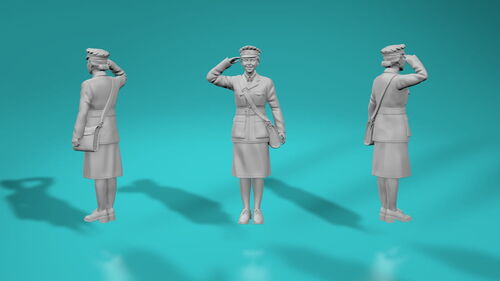 EMP3D 99202121-72 Obsługa brytyjska 2WŚ - kobieta salutująca