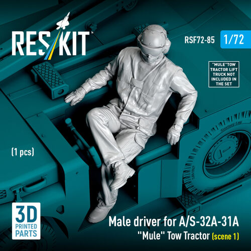 RES/KIT F72-0085 Male Driver for A/S-32A-31A "Mule" Tow Tractor Scene 1 (1 Figure / 3D Printed)