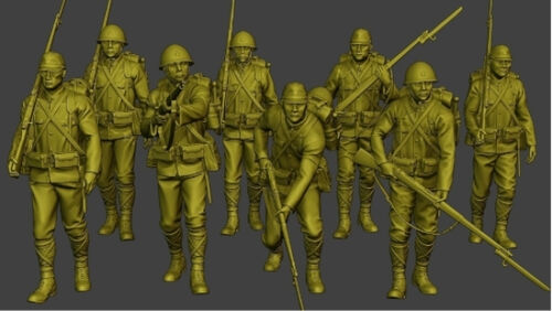 Peddinghaus-Decals 72F054 Japanese Soldiers No. 1 Standing (8 Figures)