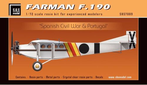 SBS Model 7009 Farman F.190 ' Spanish Civil War & Portugal'