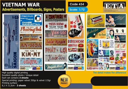 ETA DIORAMA ACCESSORIES 434 Vietman War - Advertisements, Billboards, Signs and Posters
