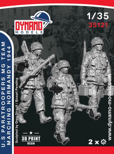 Dynamo-Models 35121 US Paratrooper ‘’MG team’’ Marching Normandy 1944 Set (3 figures)