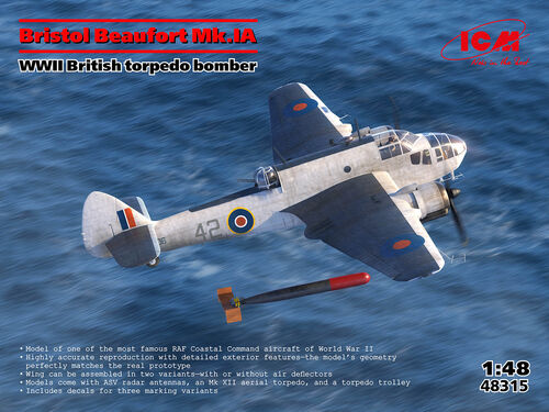 ICM 48315 Bristol Beaufort Mk.I A - British WWII Torpedo Bomber