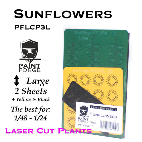 Paint Forge PFLCP3L Laser Cut Plants - Sunflowers, Size L (2 Sheets)
