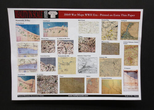 Reality in Scale 35049 War Maps WWII - printed on ultra thin 50 grs. paper