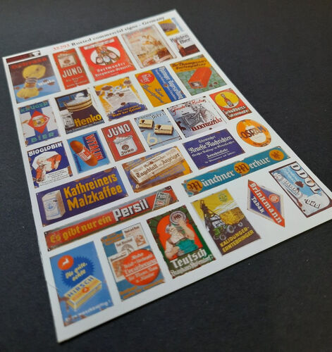 Reality in Scale 35293 Rusted Commercial signs - Germany (incl. bonus signs on special metallic plastic sheet - 10 x 14 cm)