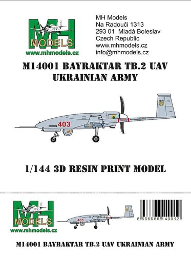 MH Models M14001 Bayraktar TB.2 UAV Ukrainian Army (3D Resin Print Model)