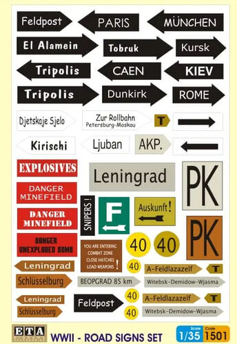 ETA DIORAMA ACCESSORIES 1501 Road Sign Set