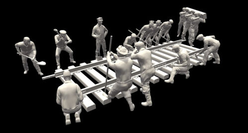 Peddinghaus-Decals 87F013 Workers Move Railroad Tracks (15 Figures)