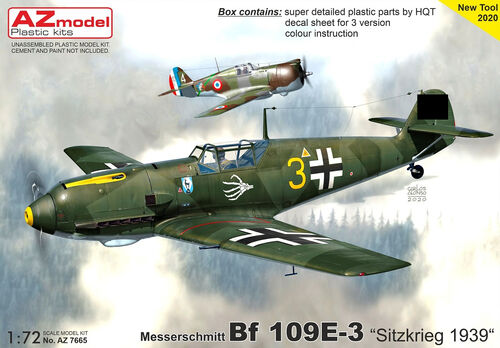 DISCONTINUED AZ-Model 7665 Messerschmitt Bf 109E-3 "Sitzkrieg 1939"