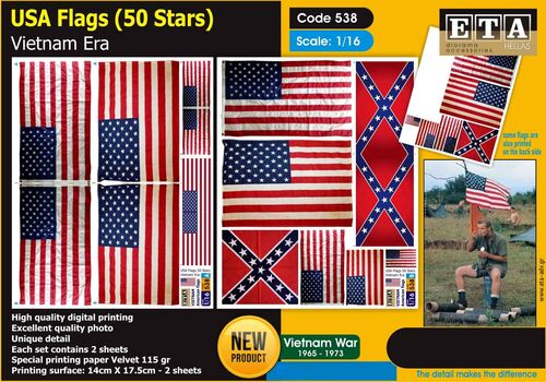 ETA DIORAMA ACCESSORIES 538 American Flags - Vietnam War