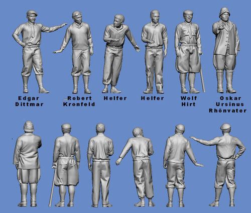 Germania-Figuren 72-WW2-525 Glider Pilots On The Rhön I
