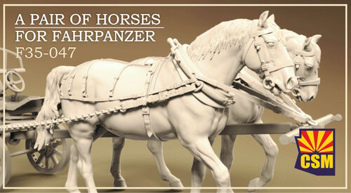 Copper State Models F35-047 A Pair Of Horses For Fahrpanzer