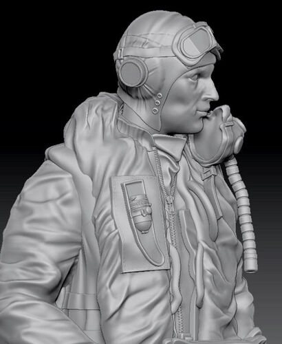 Aims 32F004 RAF/FAA pilot 1950's - 1 figure with choice of heads & flying helmet the other with FAA peaked cap
