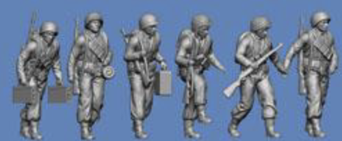 Germania-Figuren 72-WW2-241 US infantrymen marching / advancing 02